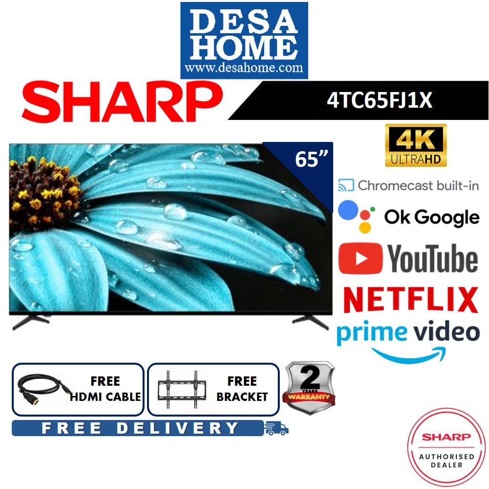 (Free Delivery Within KL/PJ) Sharp 4TC65FJ1X 65'' FJ1 Series 4K UHD ...