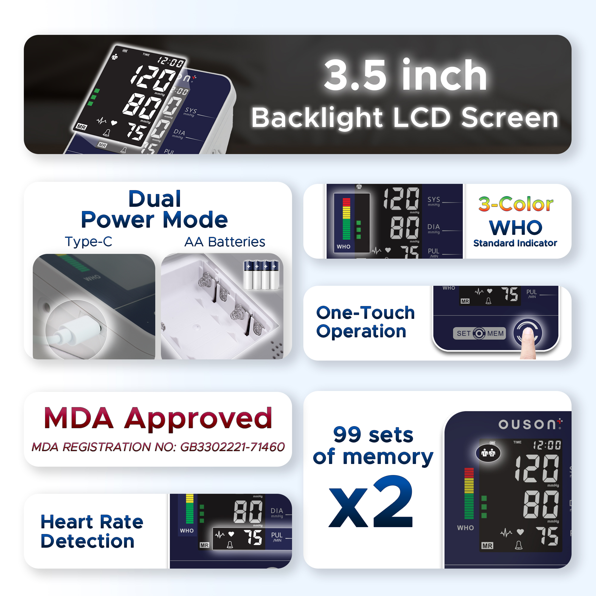 OUSON Blood Pressure Monitor Bp Blood Pressure Machine 血壓測量器 Mesin ...