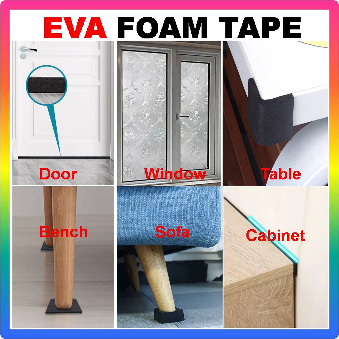 EVA Foam Single Sided Tape High Quality Sponge Tape Strong Heavy Duty ...