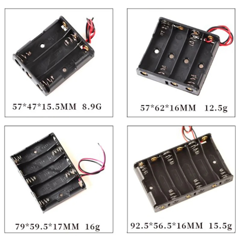 3V AA Battery Case Box 1 2 3 4 Slots AA LR6 HR6 Battery Holder Storage ...