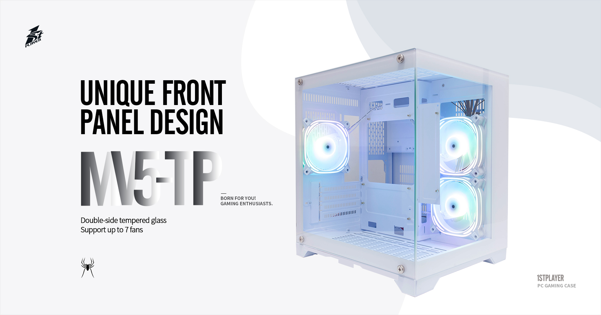 1st Player MV5-TP White | Micro ATX Double Sided Tempered Glass Gaming ...