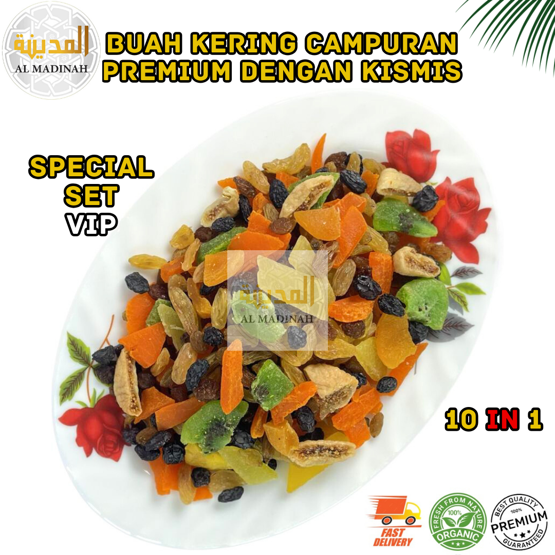 Buah Campuran Kering Dengan Kismis | Dried Mix Fruit With Raisin | 10 ...