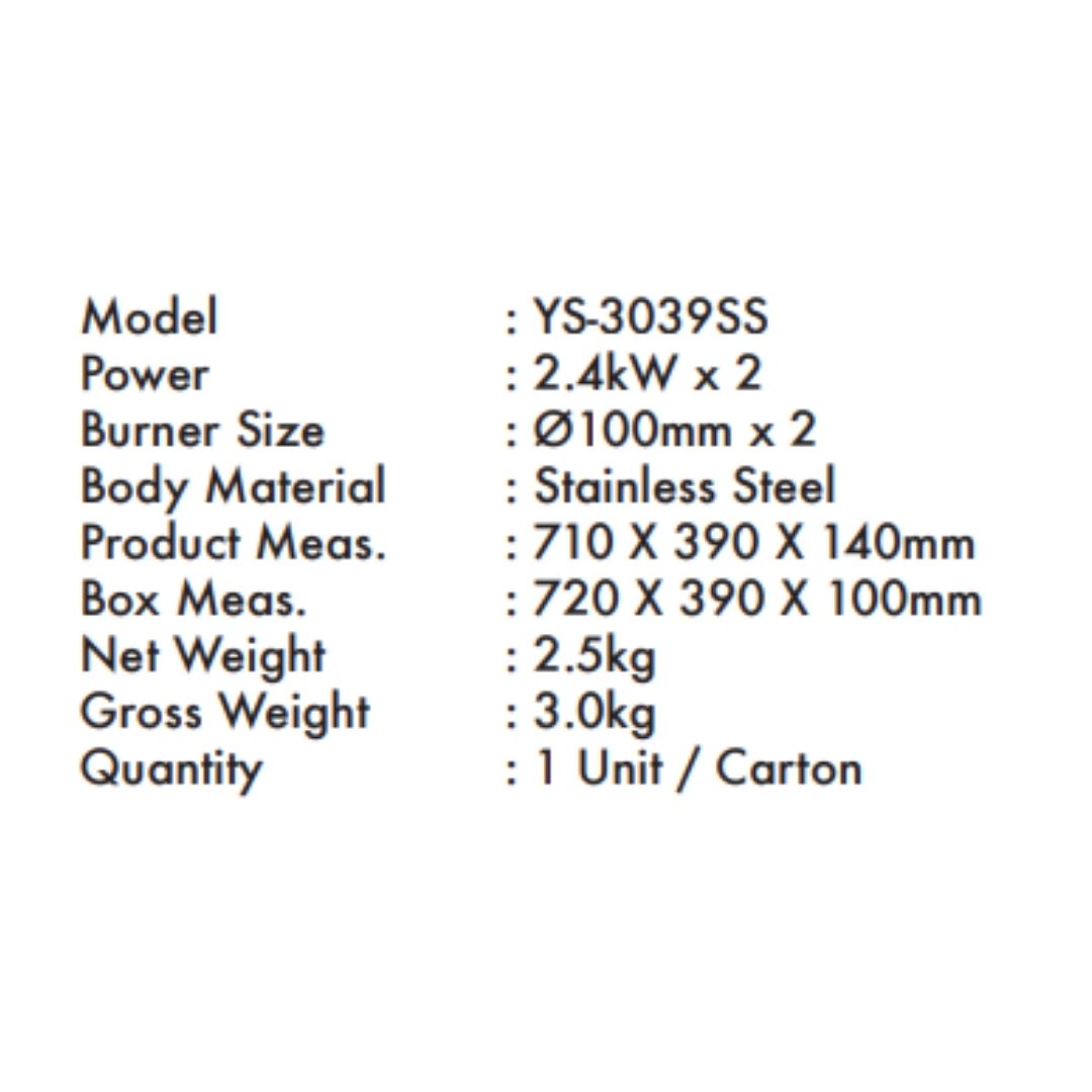 KHIND GAS COOKER GC6010 / PHISON PGC-310 / MILUX YS-3039SS / FARADAY FD-1010B / FD-1210S / FD ...