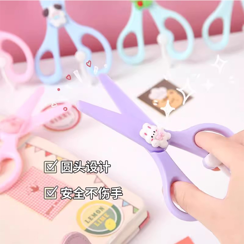 𝐄𝐀𝐒𝐘 𝐆𝐑𝐈𝐏 Children Kids Portable Safety Scissors Multi-purpose DIY Art ...