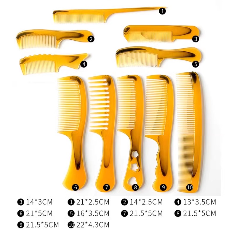 10 in 1 Comb Set Salon Barber Hair Styling Flat Combs Anti-static PP ...