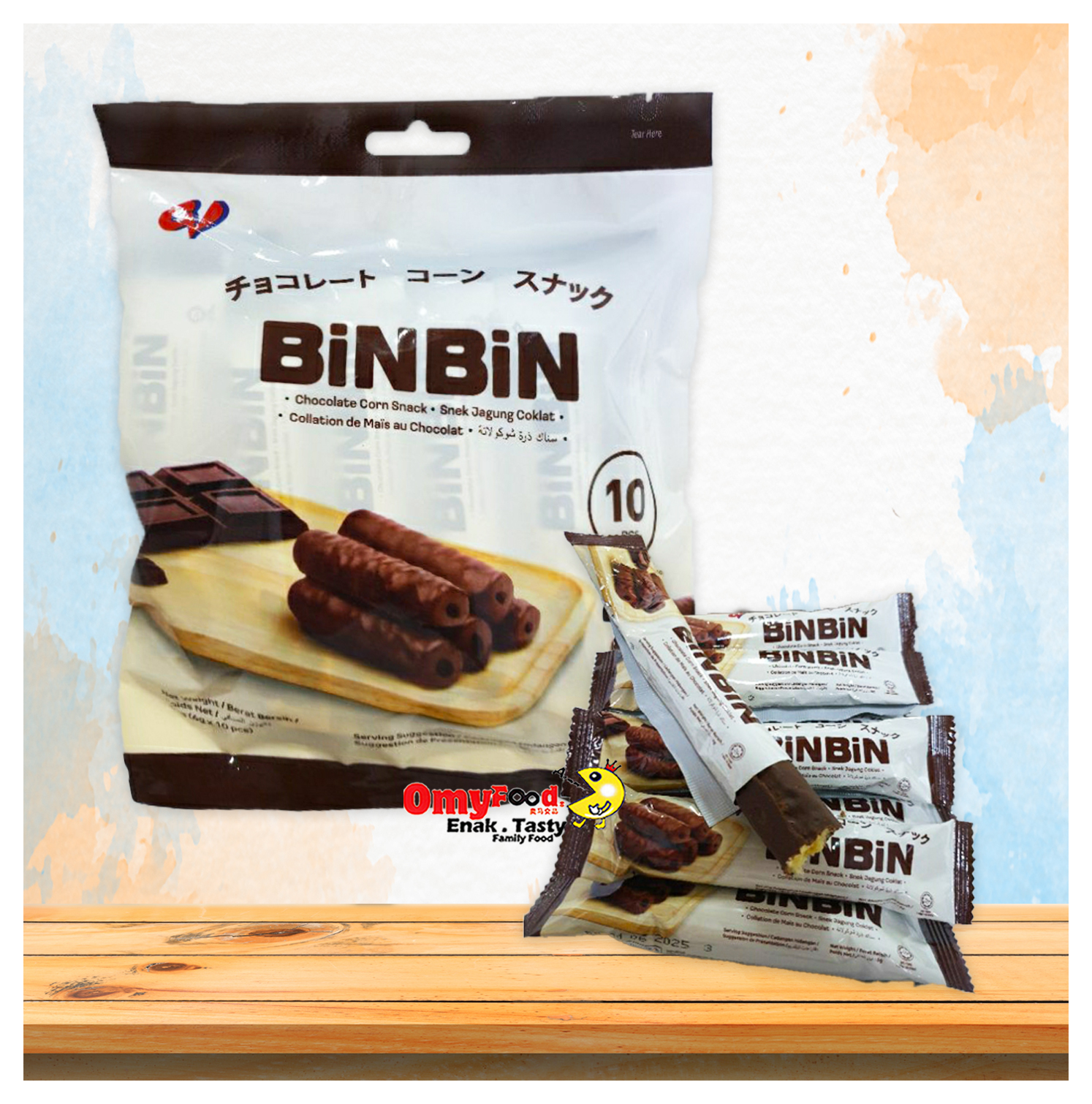 10pcs BiN BiN Chocolate Corn Snack[OmyFood] | Shopee Malaysia
