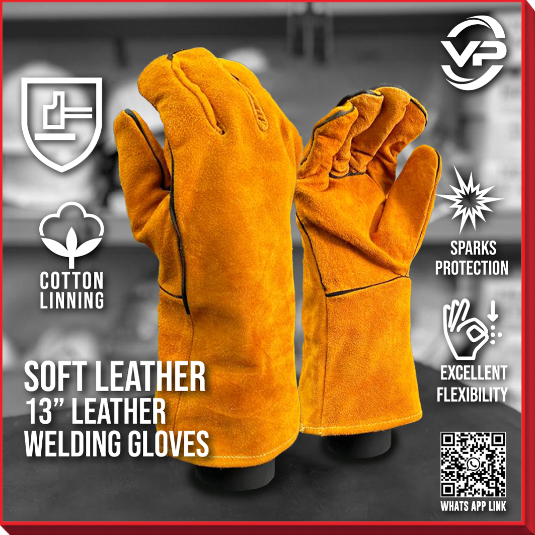 13”/ 35CM WELDING GLOVE BROWN LEATHER HEAVY DUTY SARUNG TANGAN WELDING ...