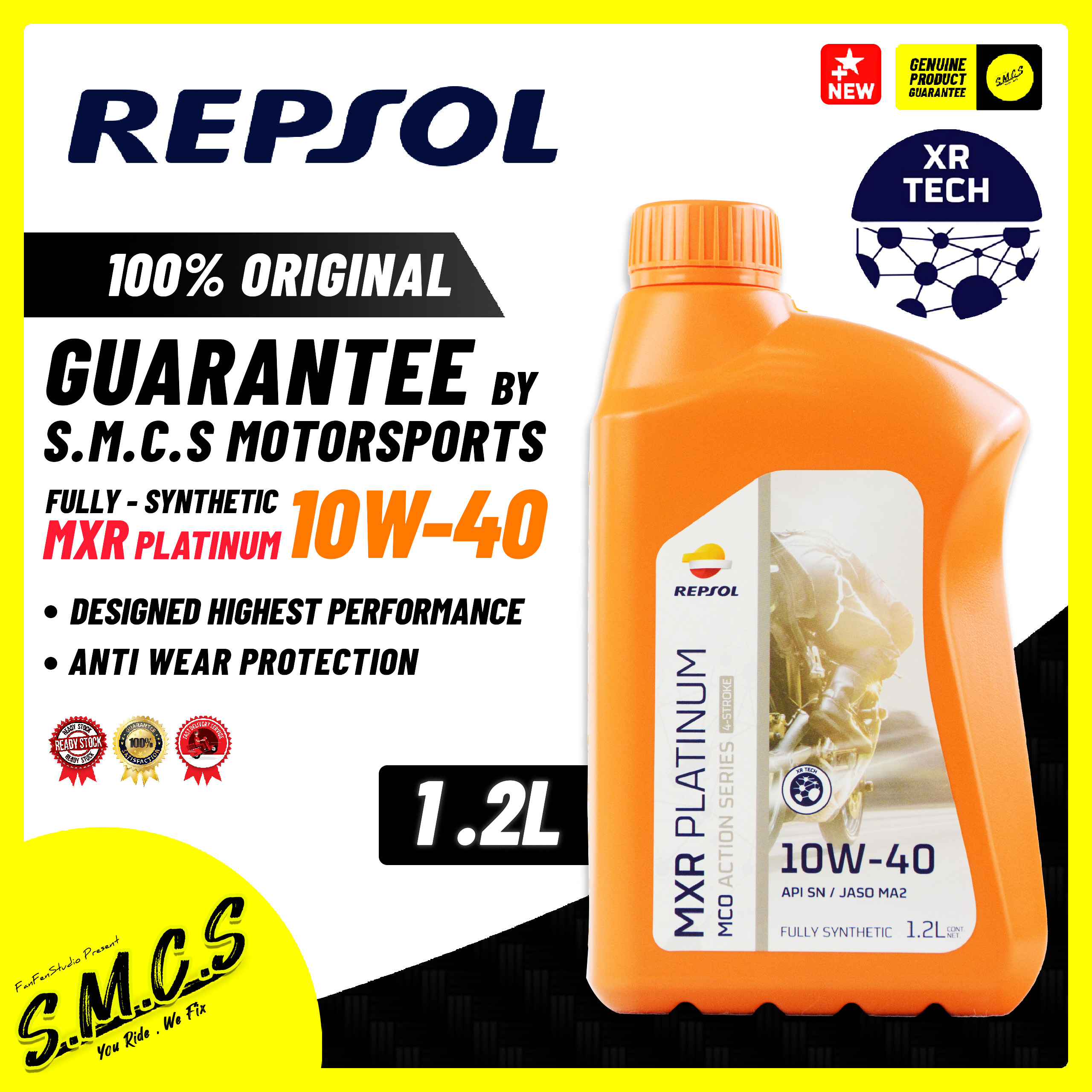 REPSOL 4T 15W40 MXR Platinum 1.2L [NEW] XR Tech FULLY SYNTHETIC 100 ...