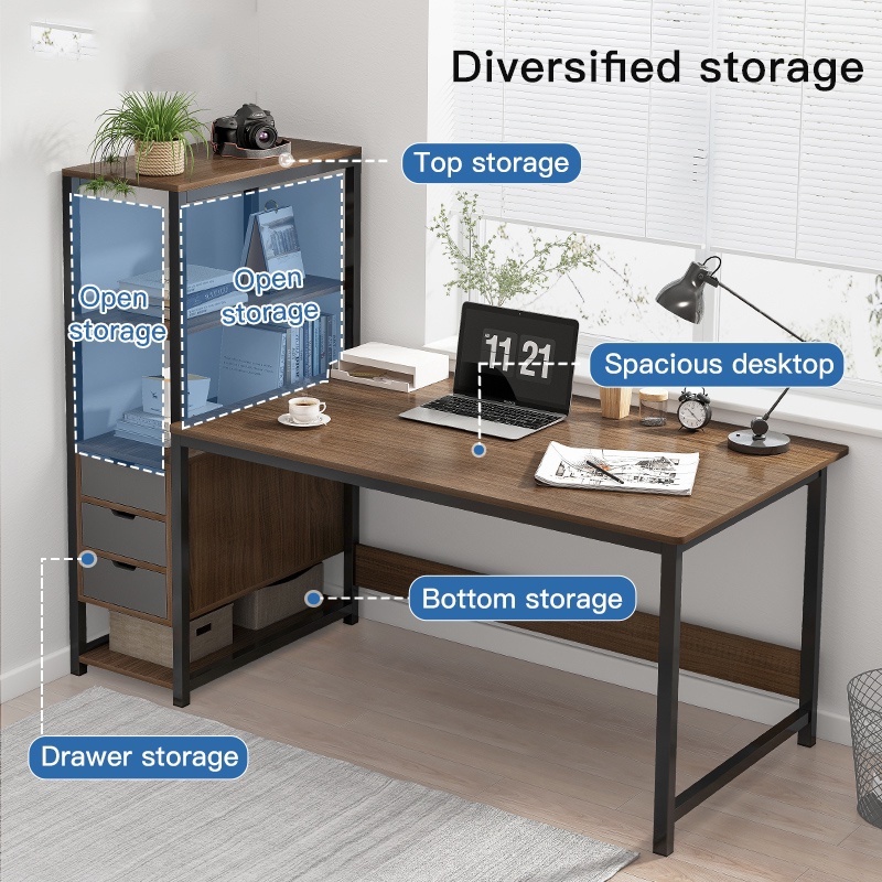 Dream Home Study Table With Book Shelf 4 Tiers Ikea Study Table Book ...