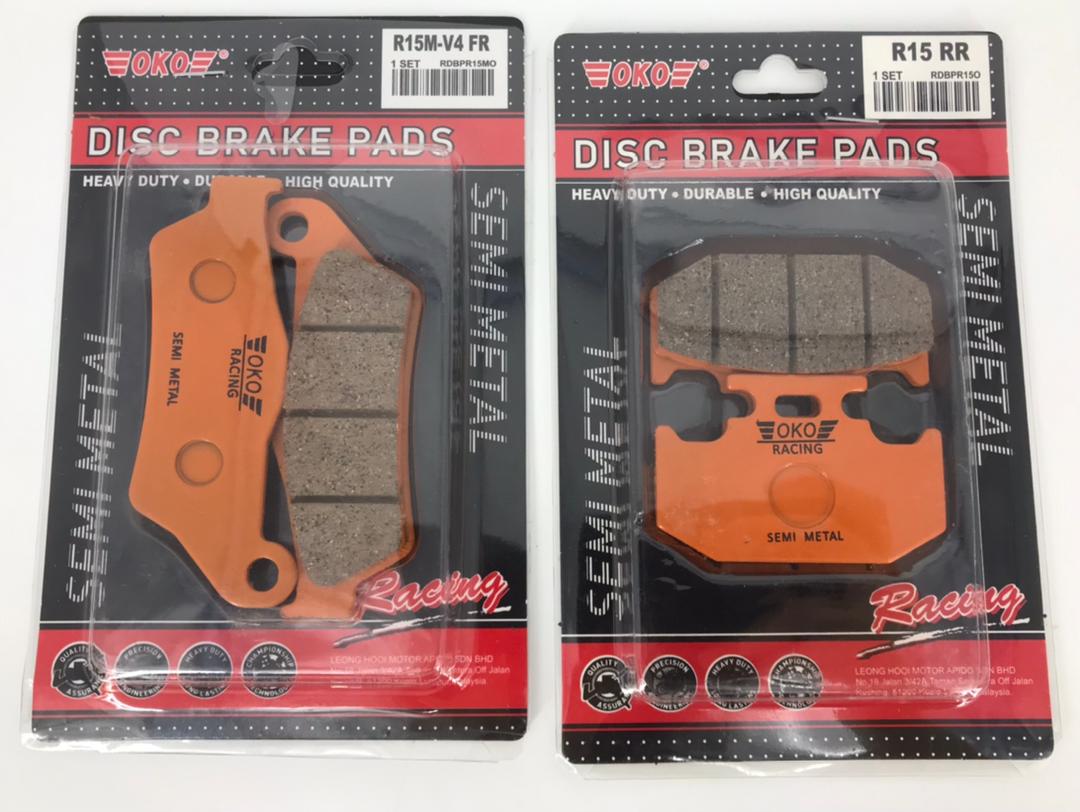 R15 V4 / R15M V4 / R15 M V4 OKO SEMI DISC BRAKE PAD ( FRONT / REAR ...