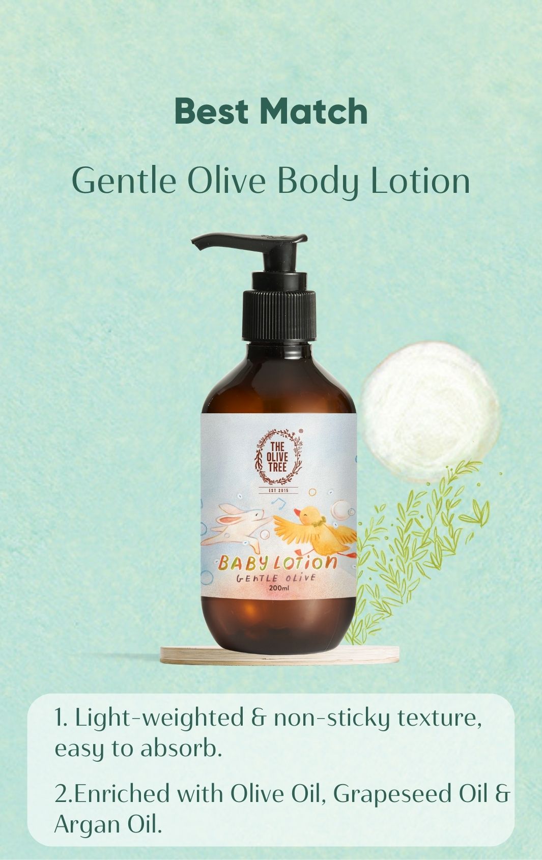 Little Olive Tree Gentle Olive Baby Lotion / Losen Zaitun Bayi (200ml ...