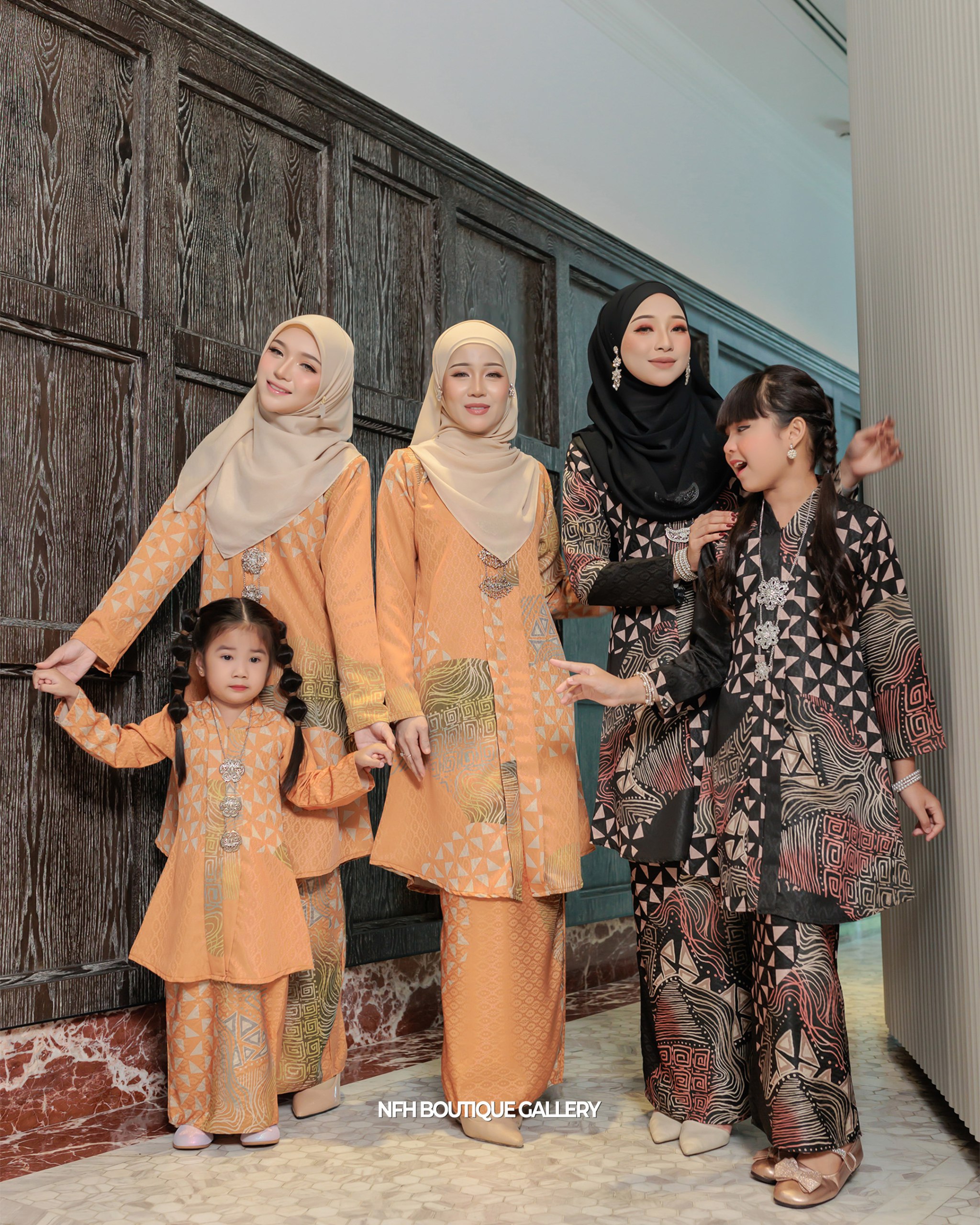Baju Kurung by NFH BOUTIQUE GALLERY ADLENE Raya 2024 Batik Malaysia Dress Muslimah Black Blue ...