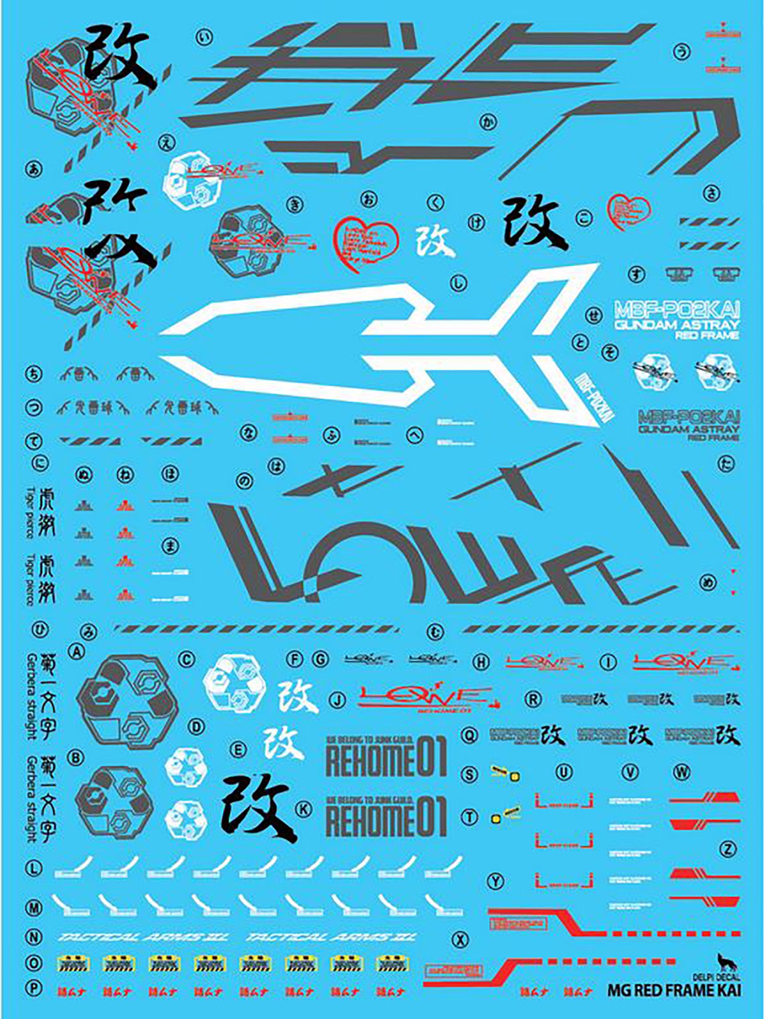 [DELPI DECAL] 453 [1] MG 1/100 RED FRAME KAI GUNDAM WATER SLIDE DECAL ...