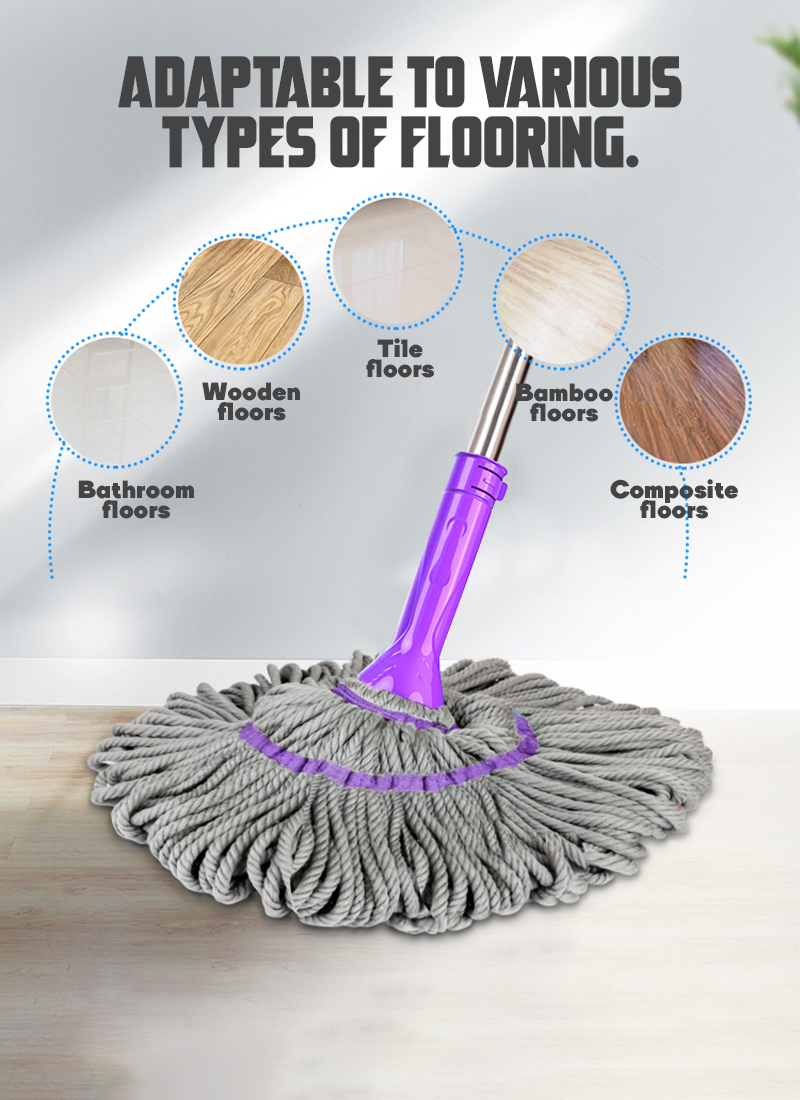 Auto Wringing Large 55cm Hands Free Mop 360 Degree Squeeze Mop For Wall ...