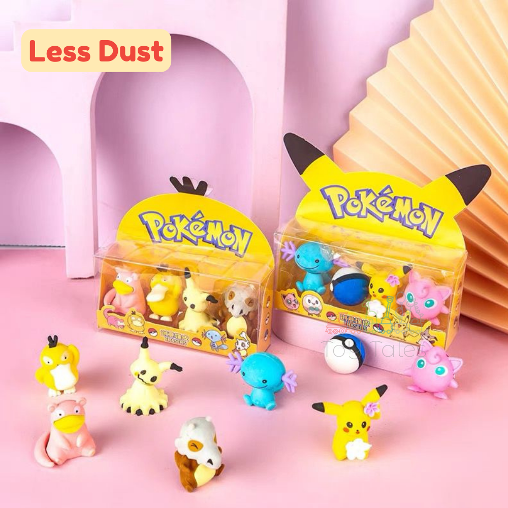 ToyTales 🍭 POKEMON ERASER SET [4pcs 3D Rubber ] 🍭 Kids Pemadam Cute ...