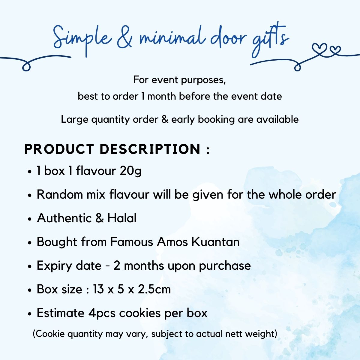 20g Marble Joyful Box - Famous Amos Cookie Doorgift Food Snacks ...