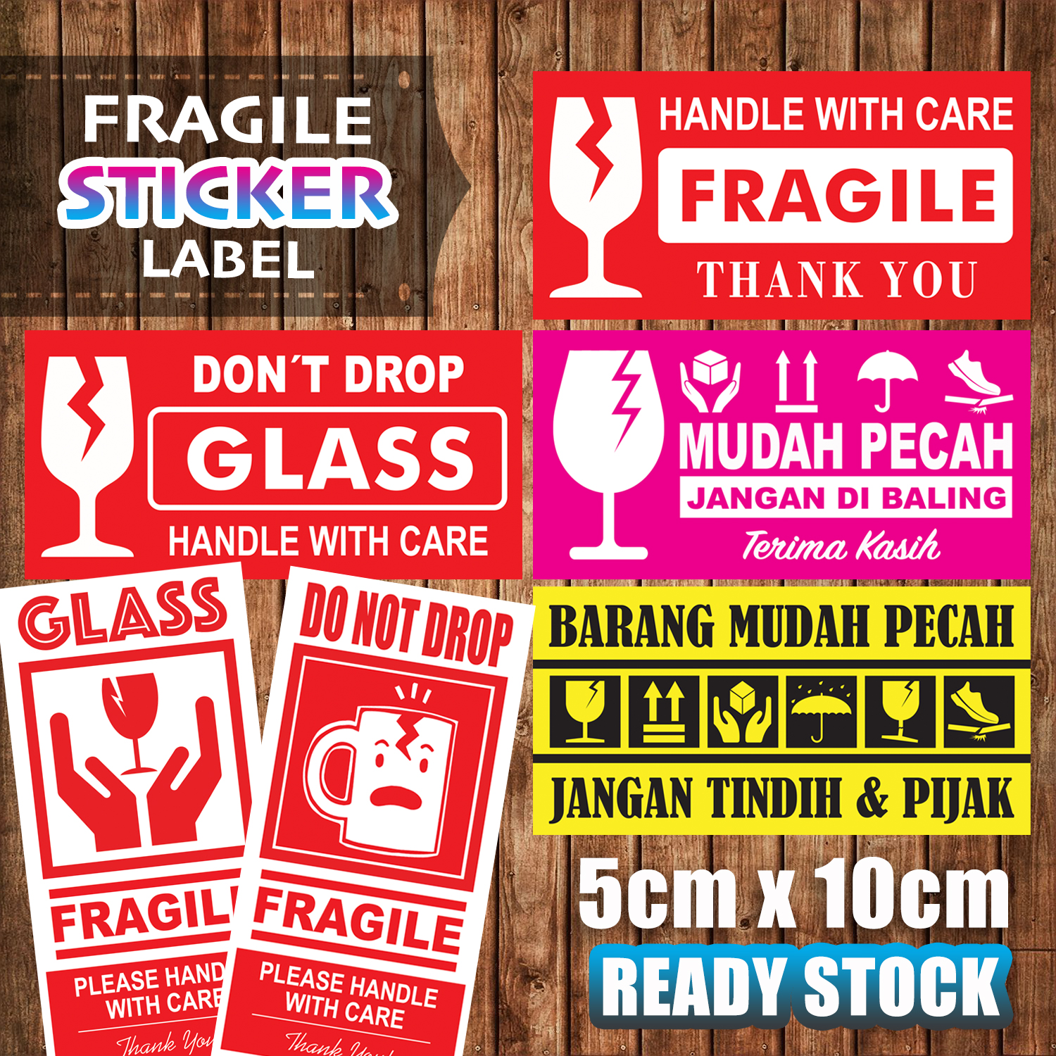 Fragile Sticker | Self Adhesive Sticker Label | Handle with Care Mudah ...