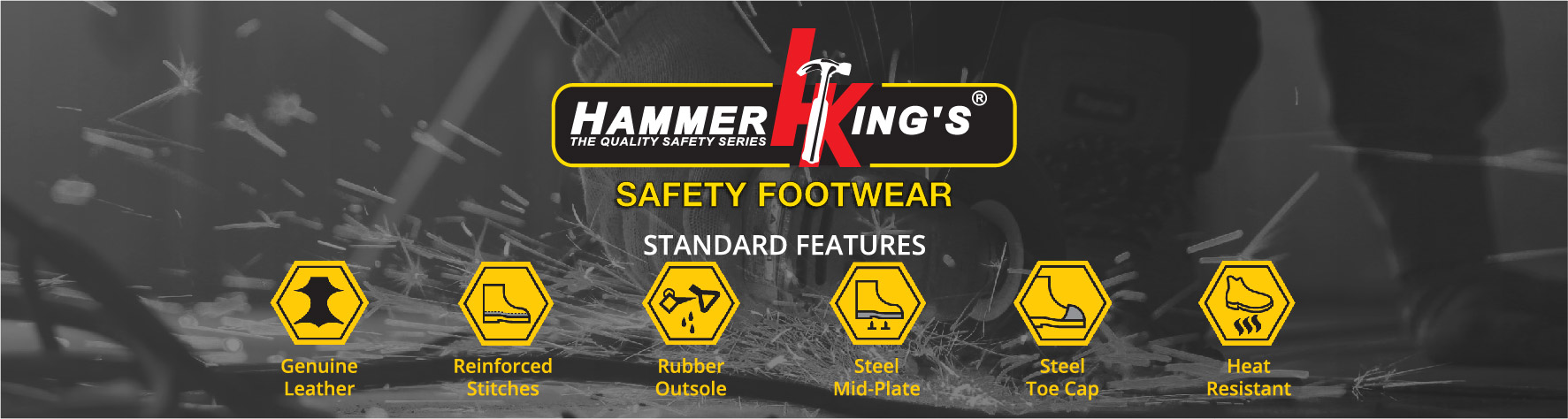 [READY STOCK] HAMMER KING'S 13019 Genuine Leather Safety High Cut Boots ...