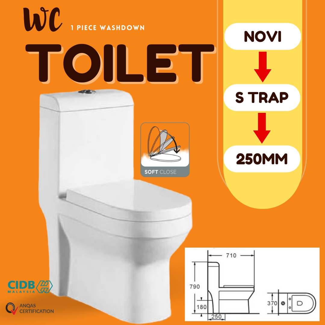 [S-TRAP] One Piece Two Piece Toilet Washdown Water Closet Jamban Duduk ...