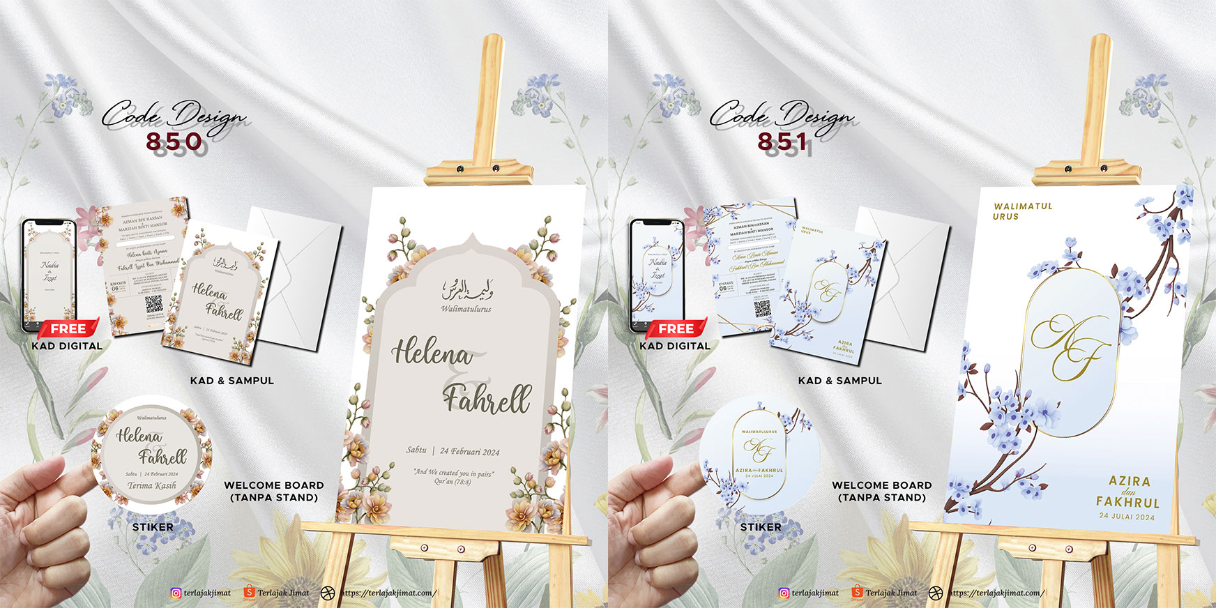 Pakej Raja Sehari | Pakej Kad Kahwin - Kad - Welcome Board - Sticker ...