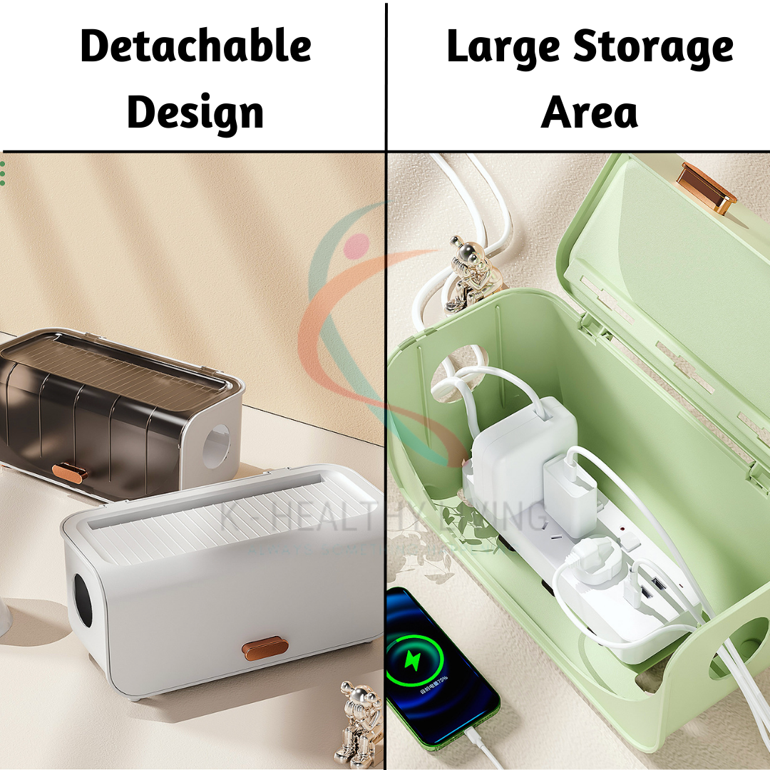 Wire Extension Management Storage Box Cable Organiser Box Cord TV Home ...