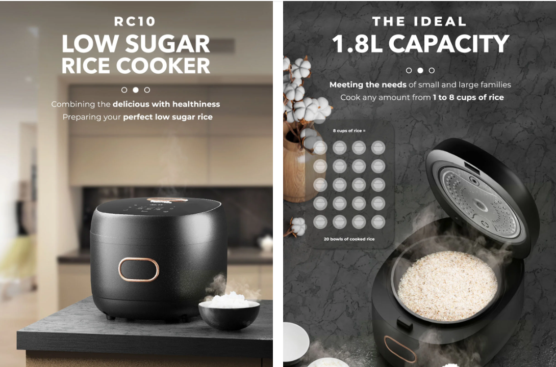 Russell Taylors 1.8L Digital Low Sugar Rice Cooker RC10 | Elba 1.2L ...