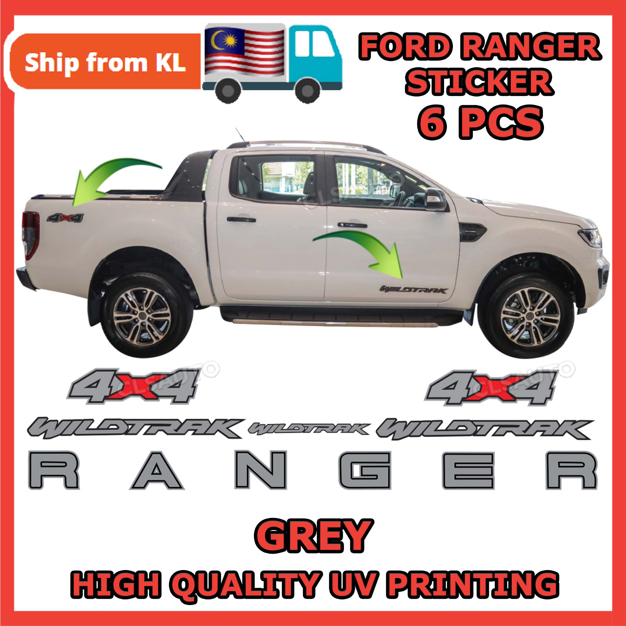 FORD RANGER Sticker Body Car Side Lining Decal 12 Designs Raptor ...