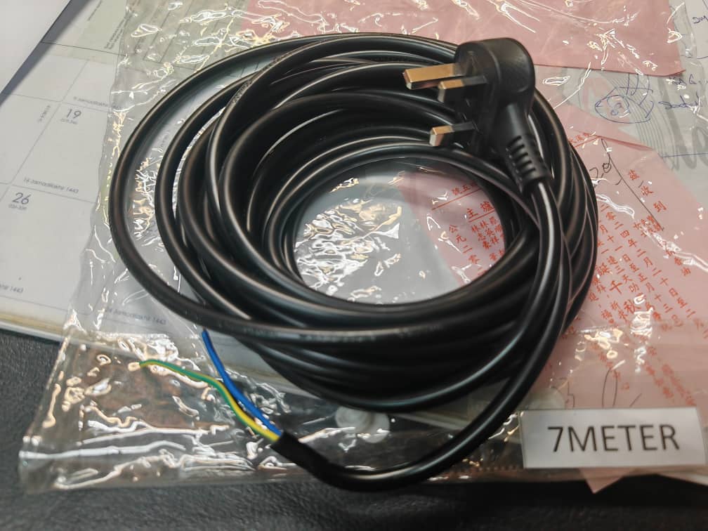 (3000W max) Replacement cable cord 1.25MM x 3core Fully Copper Black ...