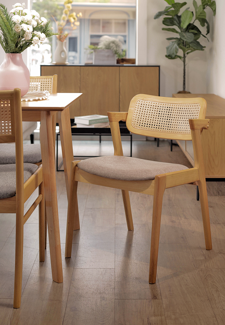 Kerusi Makan Rotan Moden Estetik DELRAY Natural Rattan Dining Chair ...