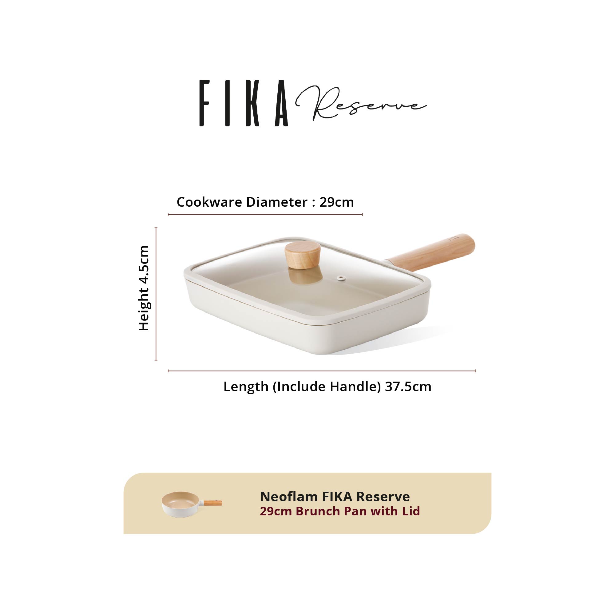 Neoflam FIKA Reserve 29cm Brunch Pan with Glass Lid | Shopee Malaysia