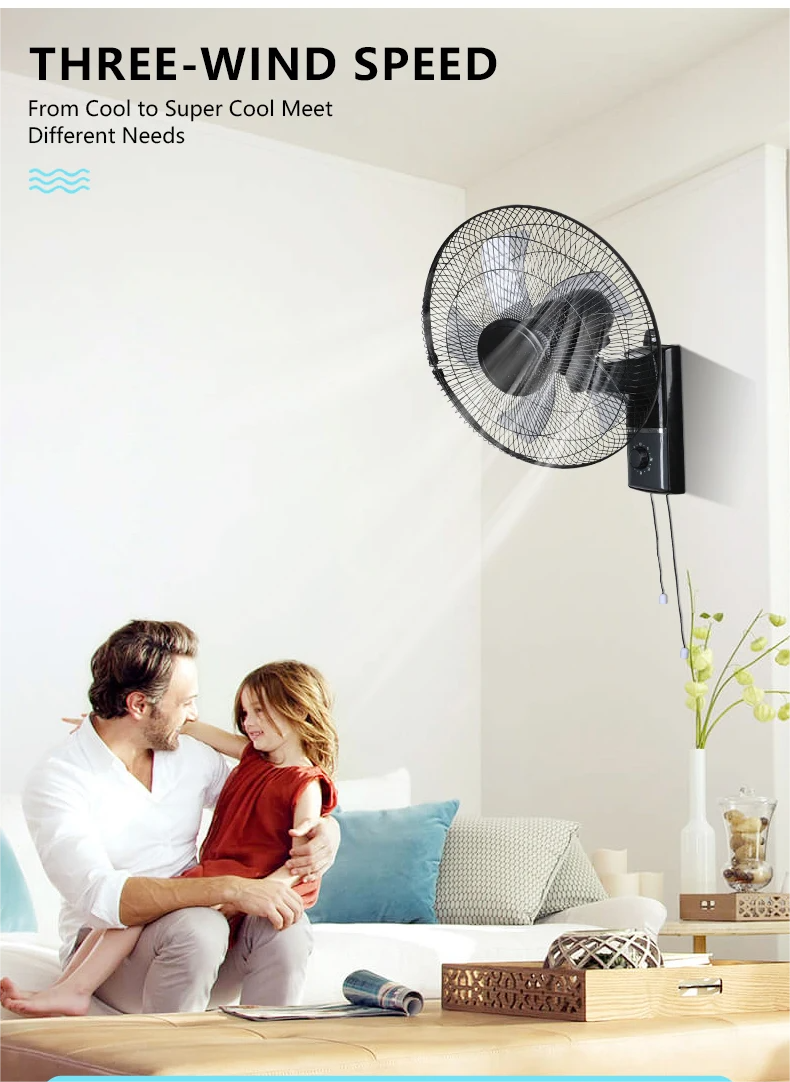 【Malaysia stock】Solar Wall Fan 16 Inch 5 Blades 3 Speed Strong Wind Industrial Wall Fan Strong ...