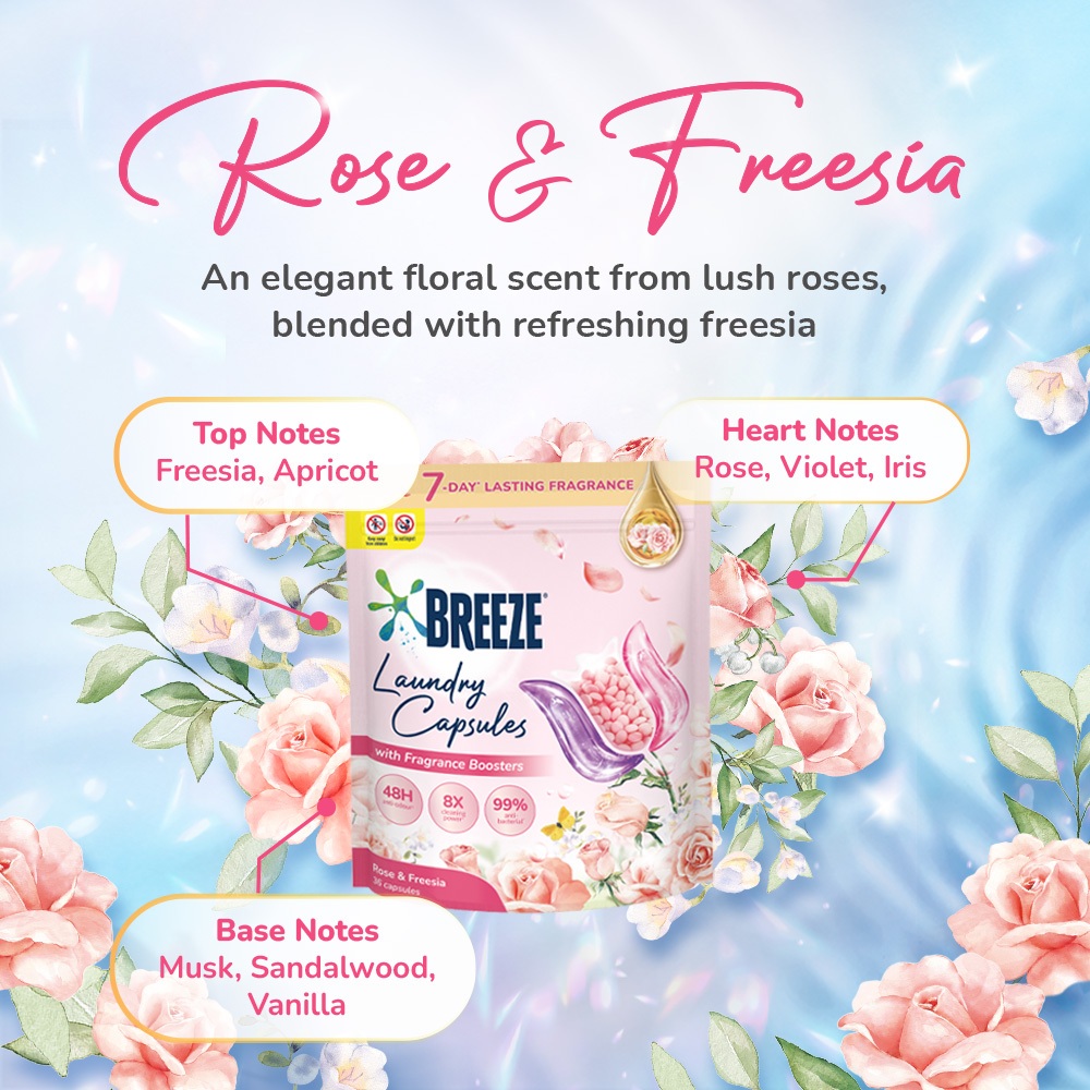 Breeze Fragrance Beads Capsule Detergent Rose 36's | Shopee Malaysia