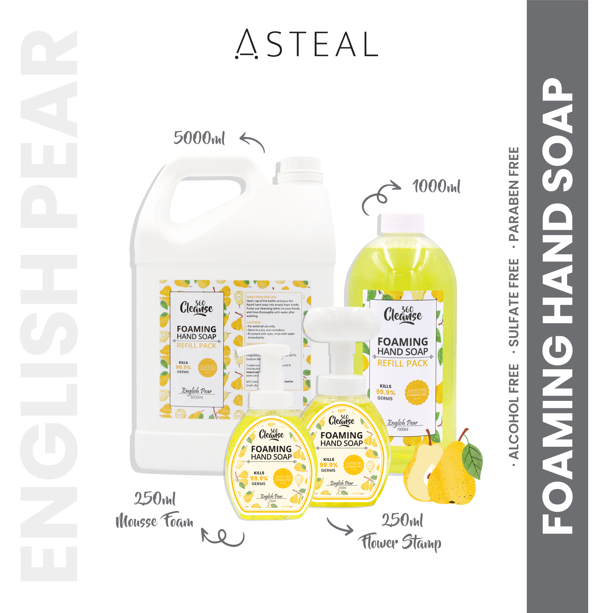 Cleanse360 Flower Stamp Bubble Foaming Hand Soap Refill Pack (Sulfate ...