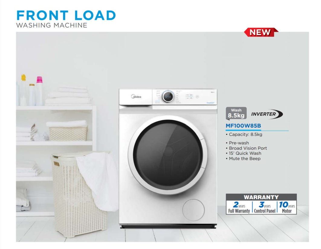 Toshiba / Midea 7.5KG / 8.5KG / 9.5KG Inverter 5 Star Front Load ...