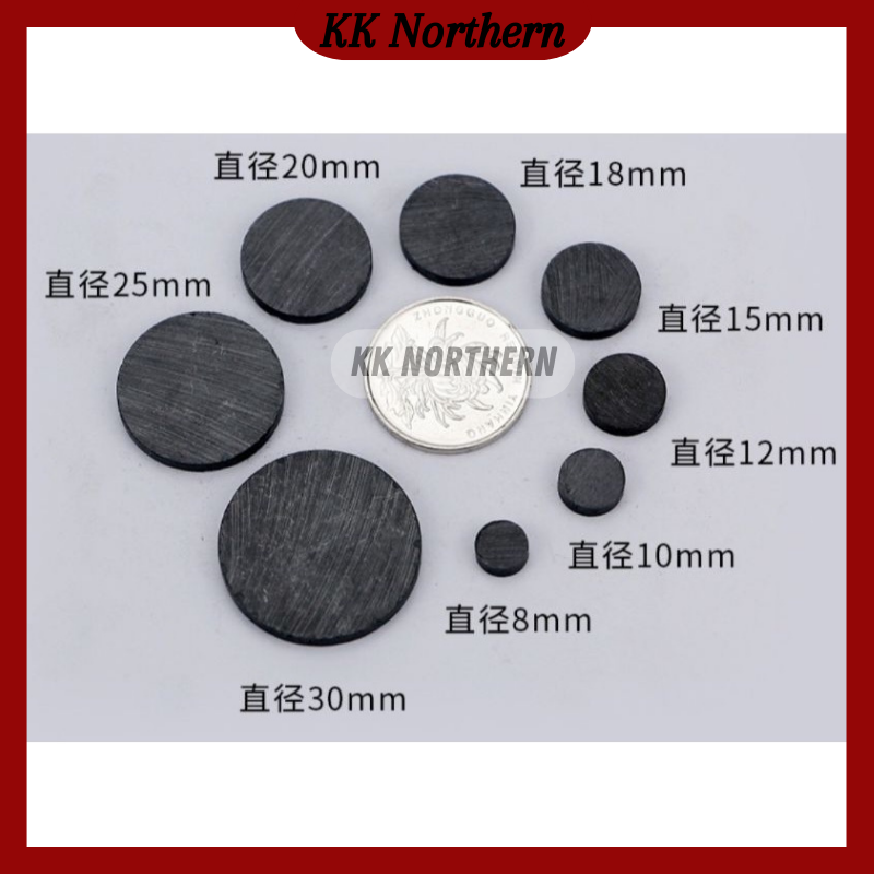 VT Magnet Round Circle Black Magnet DIY (10mm/15mm/20mm/25mm/30mm ...