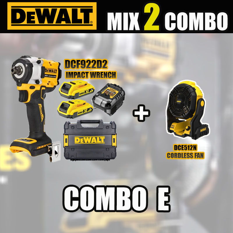 DEWALT DCF850D2A IMPACT DRIVER / DCF922D2 IMPACT WRENCH MIX 2 COMBO SET ...