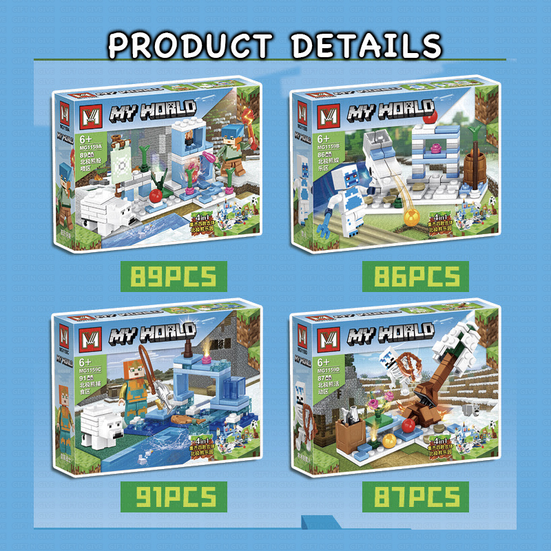 MG 1159 My World Minecraft Polar Bear 4 in 1 Building Blocks Toy ...