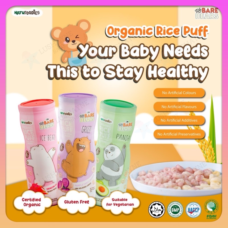 Natufoodies Organic Rice Puff 42g 6 Months Biscuit Baby Food Biskut ...