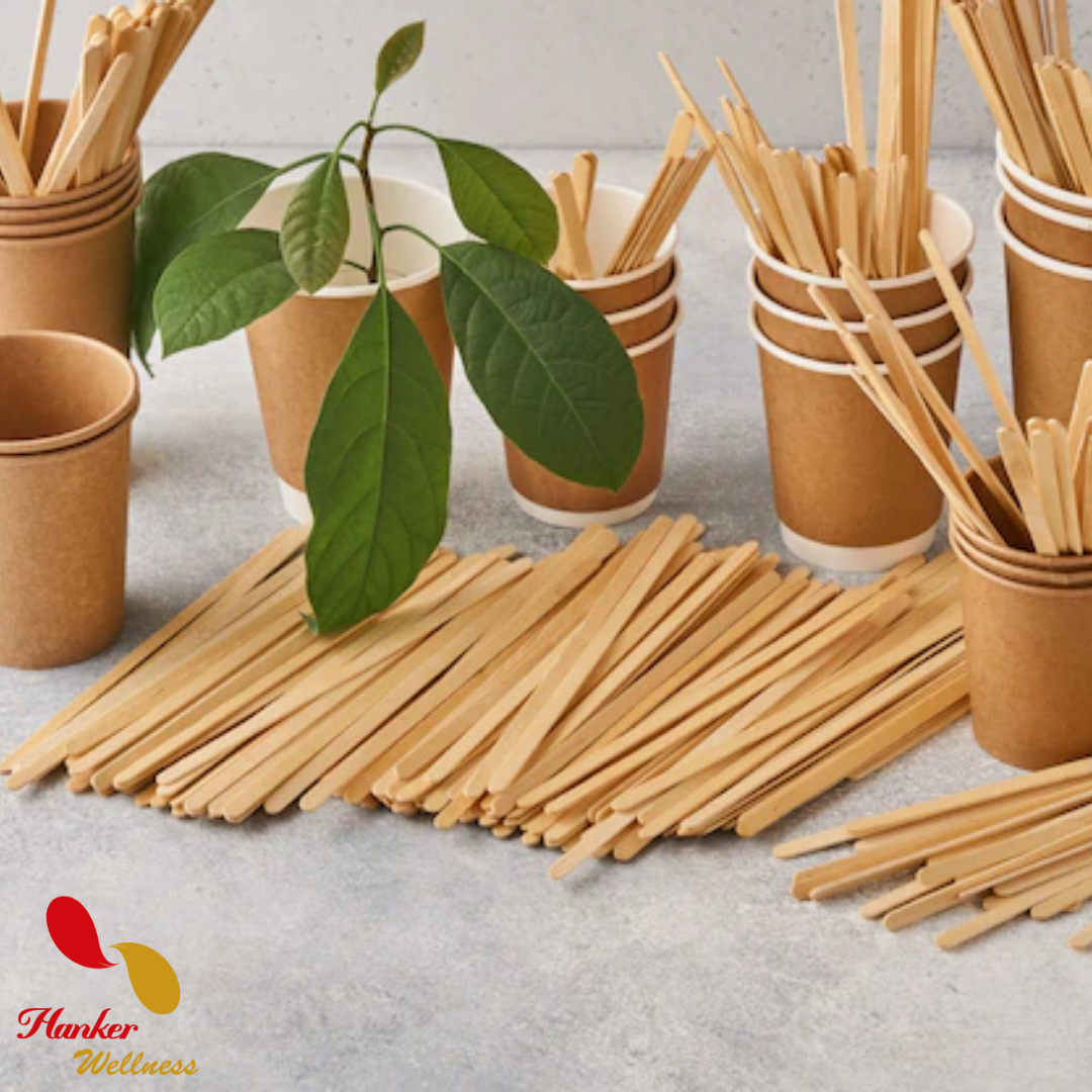Disposable Wooden Coffee Stirrers Round-End Biodegradable Pengacau Kayu ...