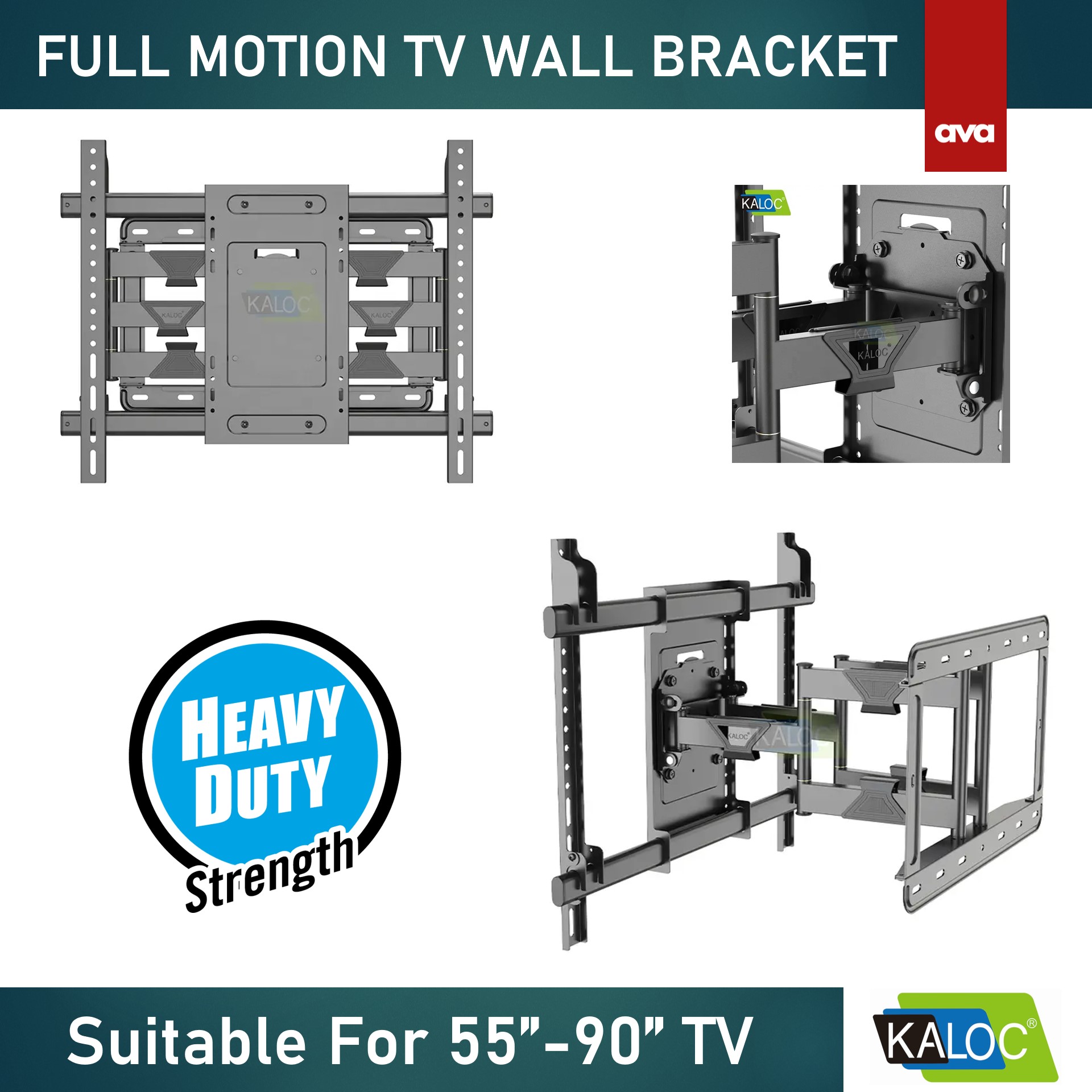 **Heavy Duty** Kaloc 55"-90" KLC-S9 Universal Full Motion Double Arm Tv ...