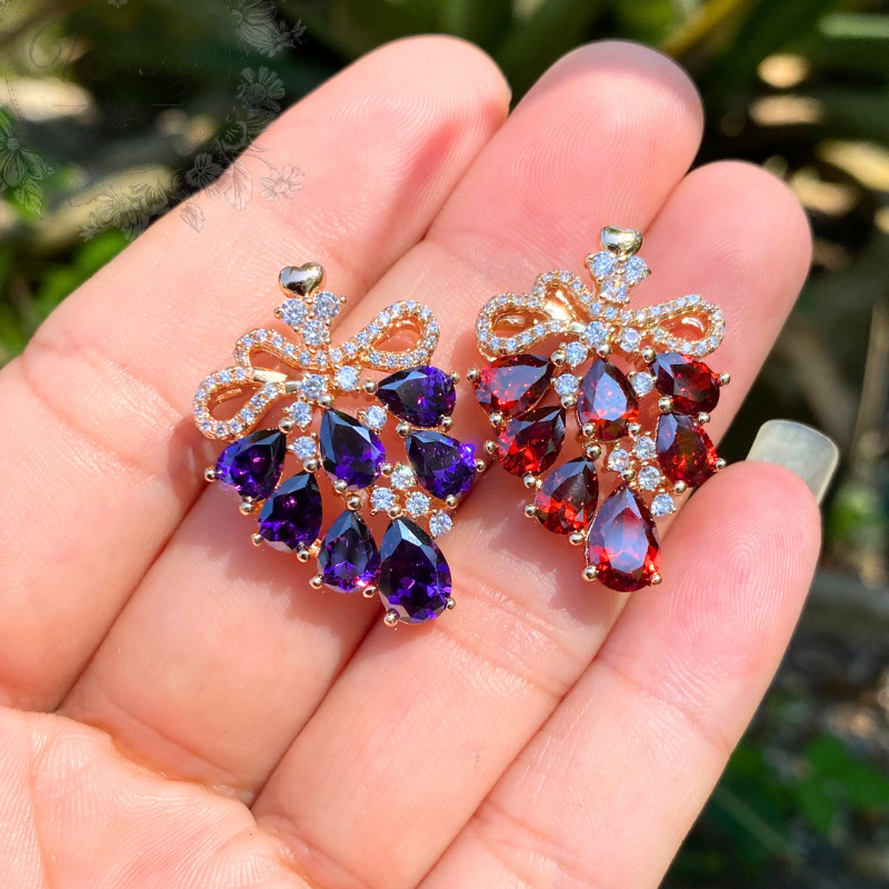 Loket Emas Suasa Batu Zircon Anggur Gold Plated Grape Zirconia Stone ...