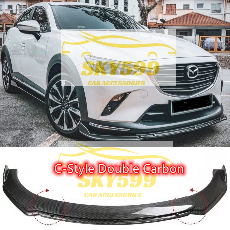 Mazda CX-3 Front Bumper Diffuser Lip Wrap Angle Splitters Black / Side ...