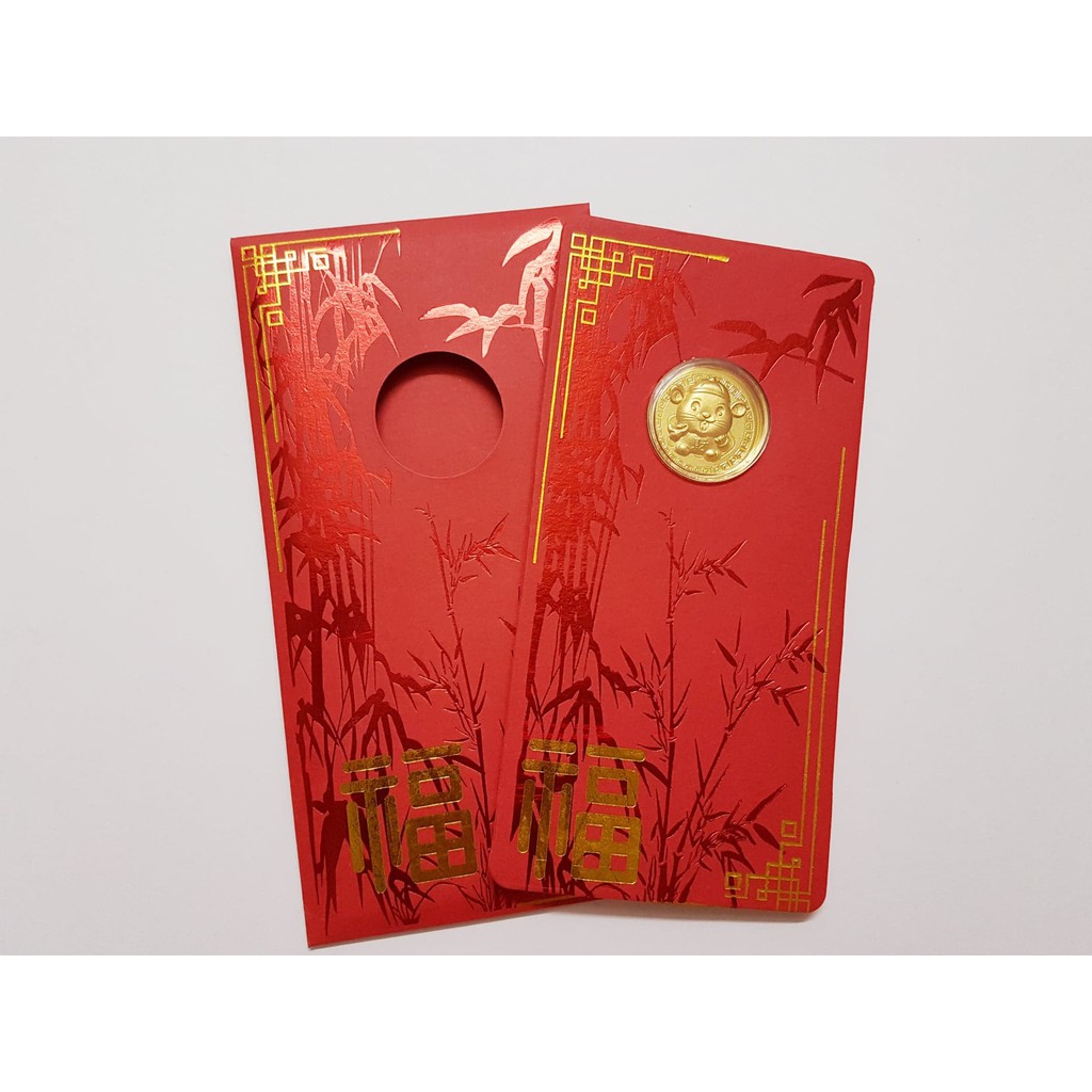 Limited Edition Mouse Year Lucky Coin Gold Foil (in Angpow) Rat Year ...