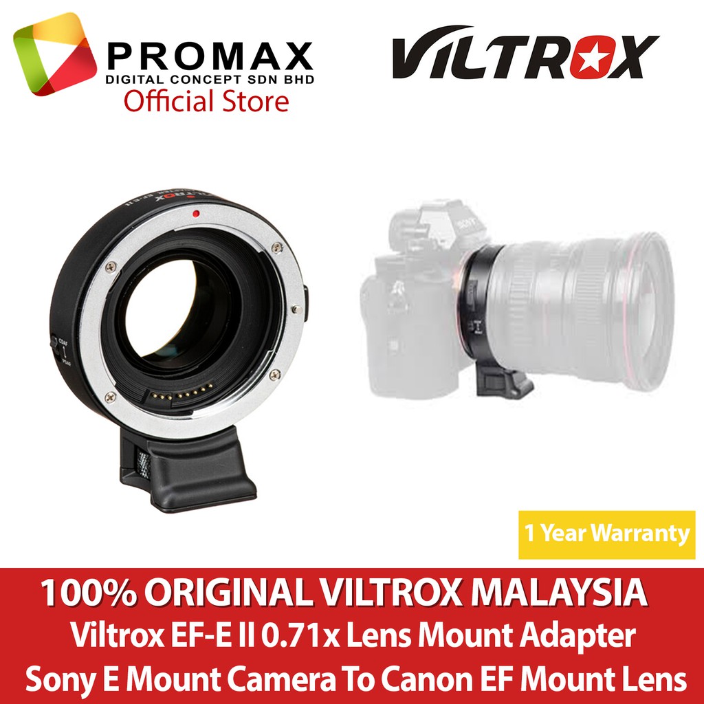 Viltrox EF-E II 0.71x Lens Mount Adapter for Canon EF-Mount Lens to Select Sony E-Mount Cameras ...