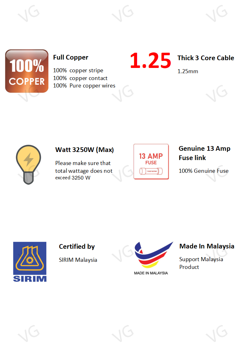 [100% Original ADS] ADS 5 Gang Universal socket Extension plug Power ...