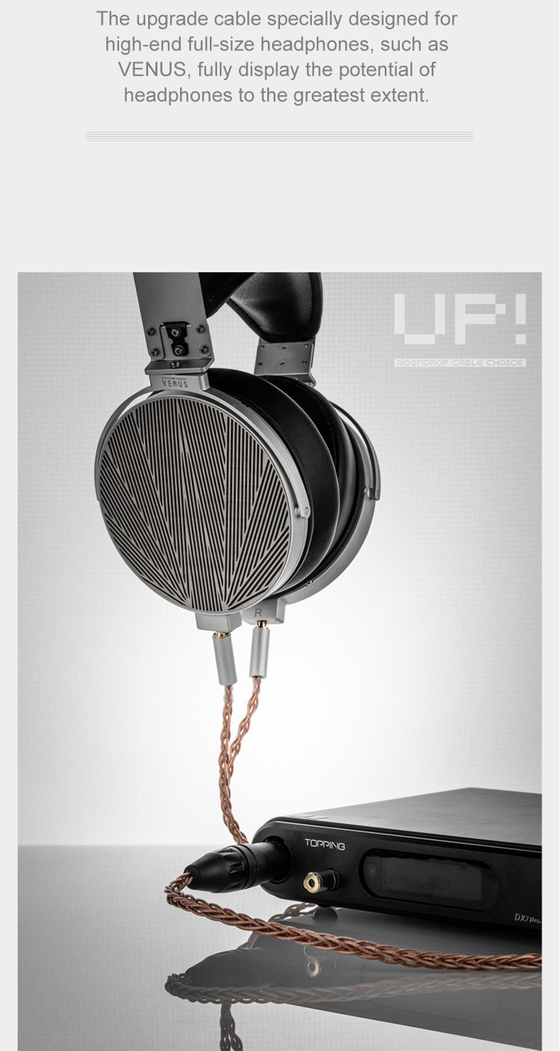 MOONDROP UP 4-pin XLR Balanced Headphone 6N Single Crystal Copper ...