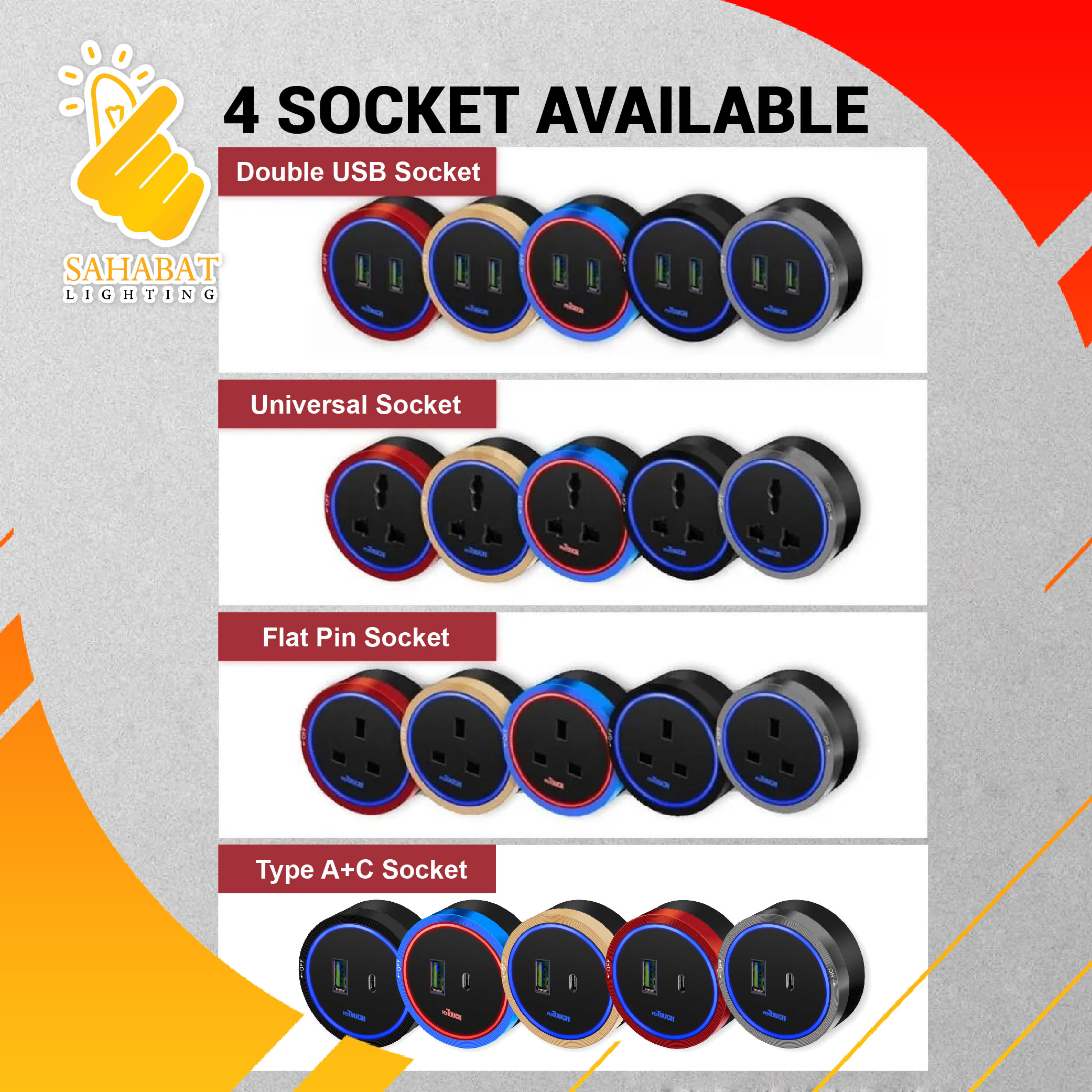 [ SIRIM ] reTouch Power Track Socket 32A Power Socket Universal Usb ...