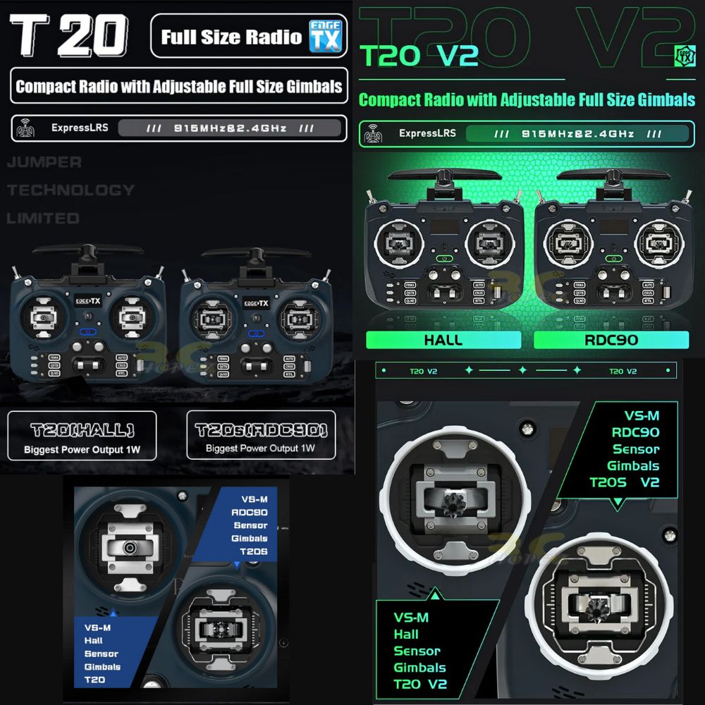 Jumper T20 T-20 T20S T-20S V2 ELRS 2.4GHz Hall/RDC90 Sensor Gimbals ...
