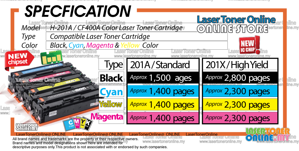 Compatible Laser Toner CF400A CF401A CF402A CF403A FOR HP 400 Color ...