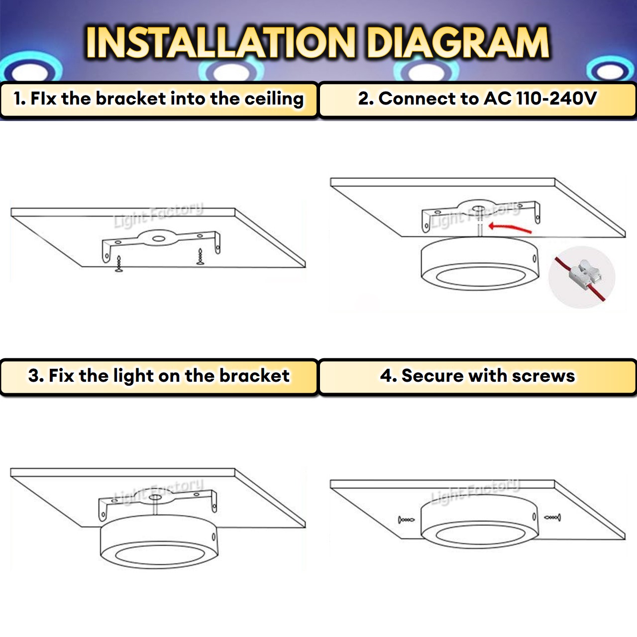 LED Surface Downlight 3 Modes Downlight 3 Colour 12W+4W | 18W+6W LED ...